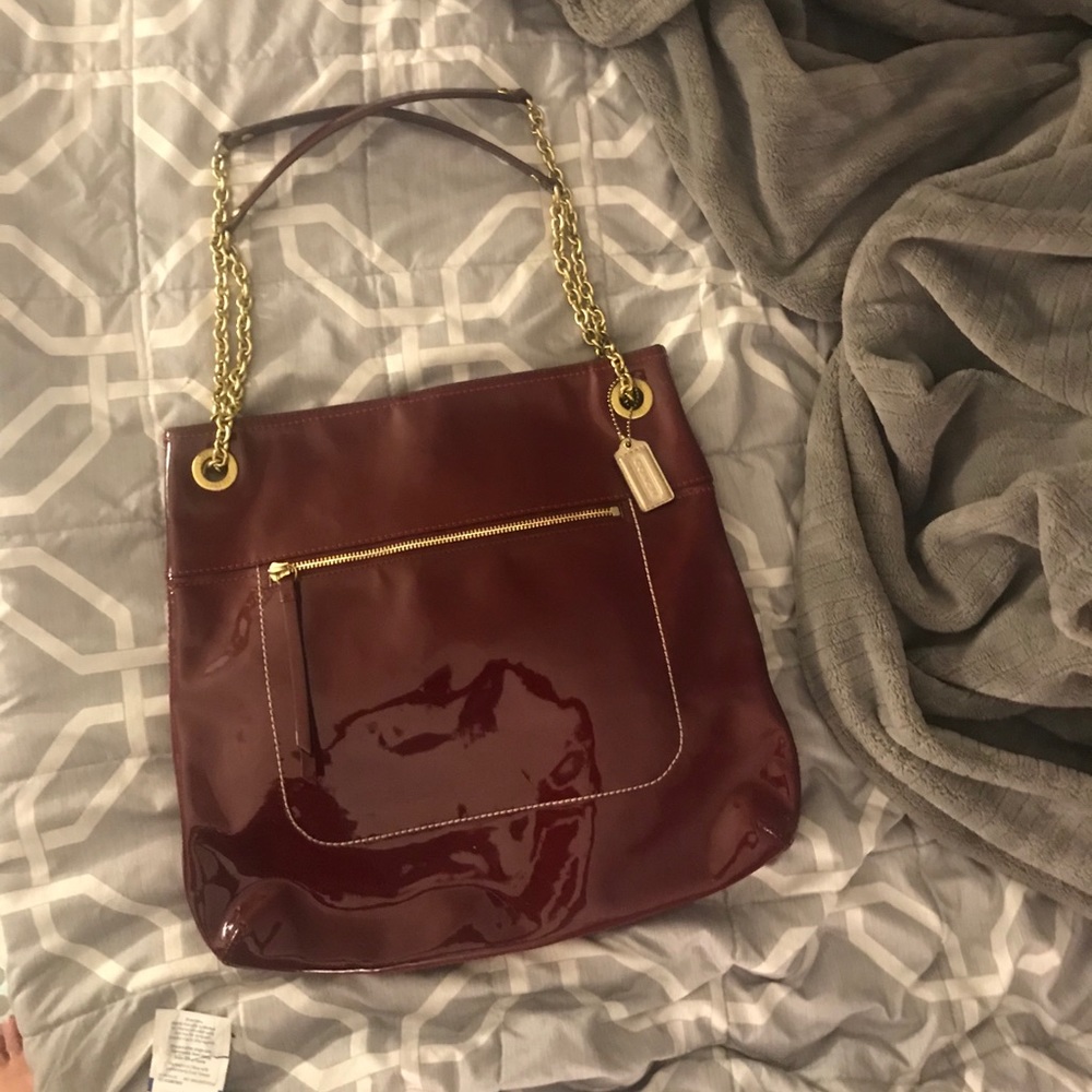 Authentic Red Patent Leather Coach Purse - Gem